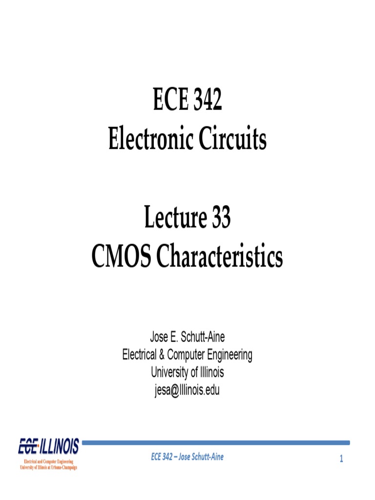 ECE 342 Electronic Circuits Lecture 33 CMOS Characteristics | PDF | Cmos | Electrical Engineering