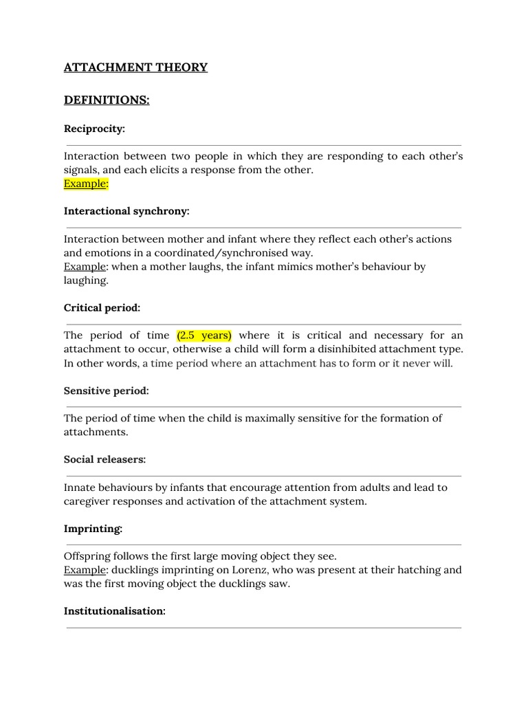 AQA AS Psychology Revision Notes For Attachment | PDF | Attachment ...
