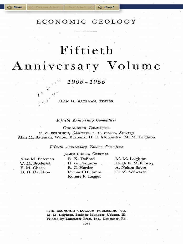 00-Front Matter-50th Anniv | PDF | Geology | Earth Sciences