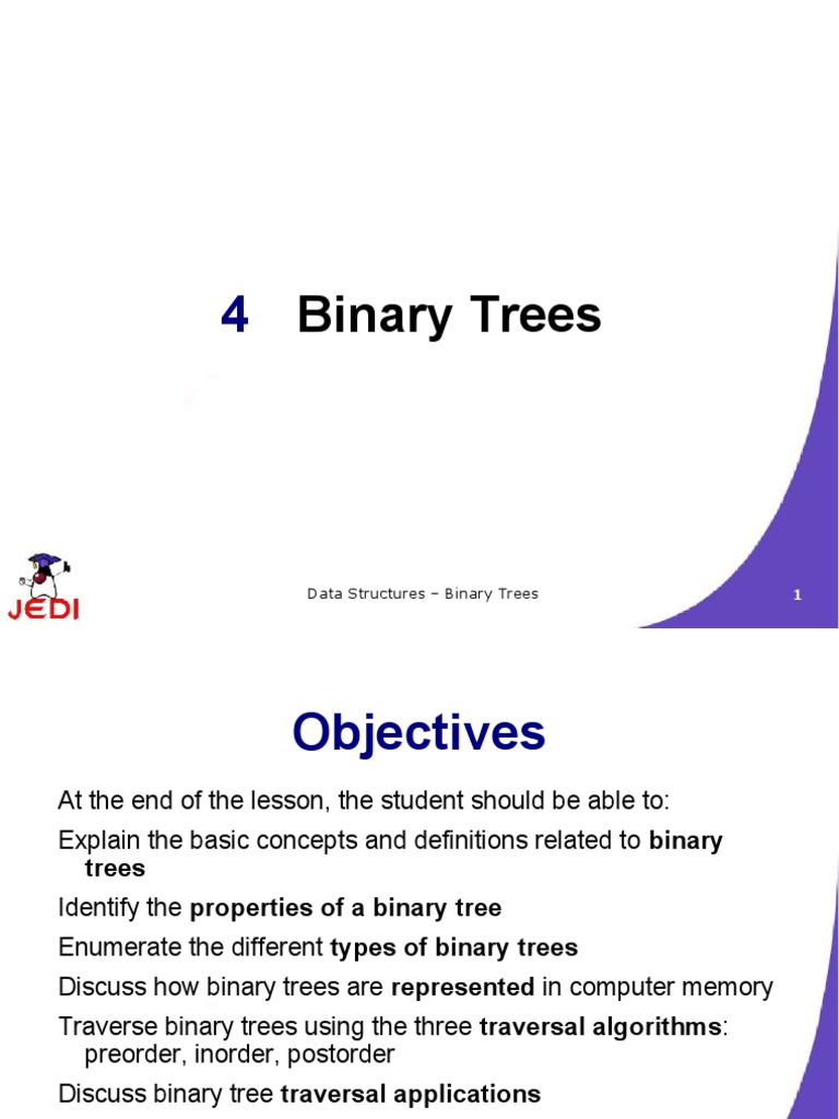 JEDI Slides-DataSt-Chapter04-Binary Trees - Sxi | PDF | Algorithms And ...