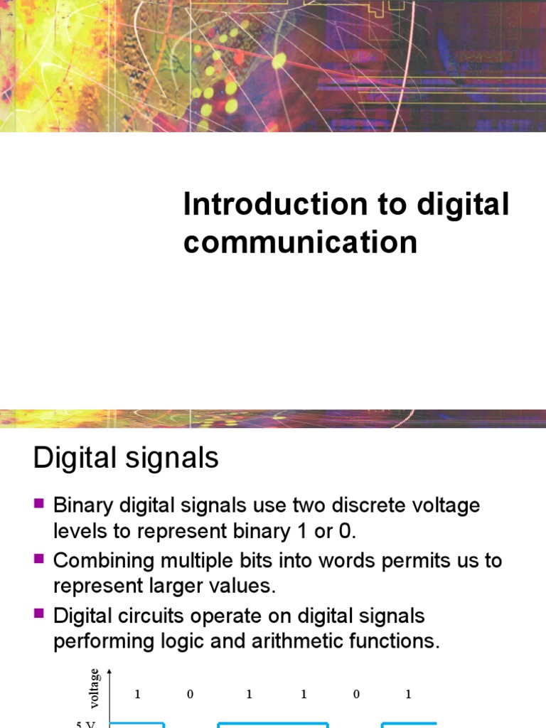 Intro To Digital Communication | PDF | Digital Signal | Analog To ...