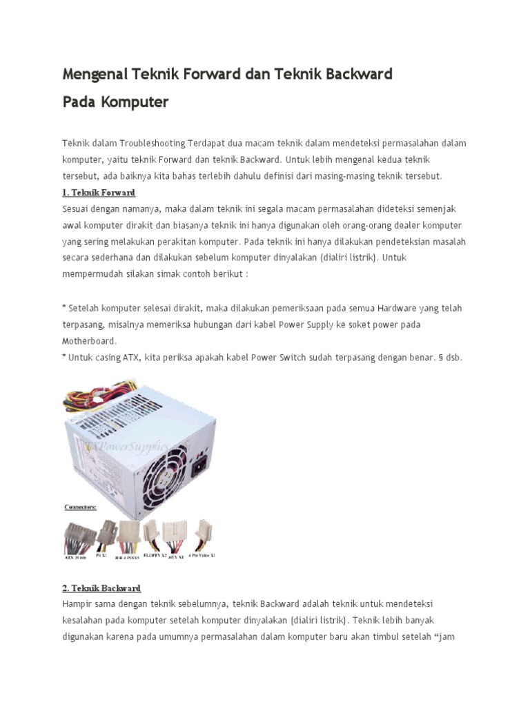 Teknik Forward dan Backward dalam Troubleshooting Komputer | PDF ...
