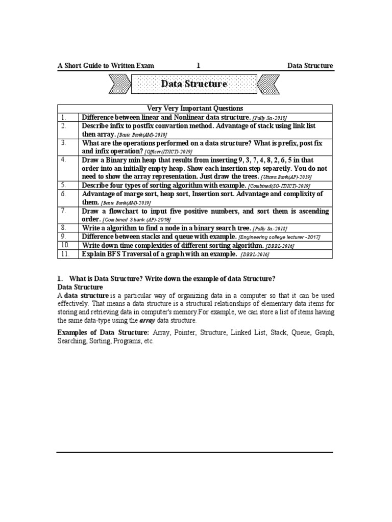 Data StructureT1 | PDF | Queue (Abstract Data Type) | Time Complexity