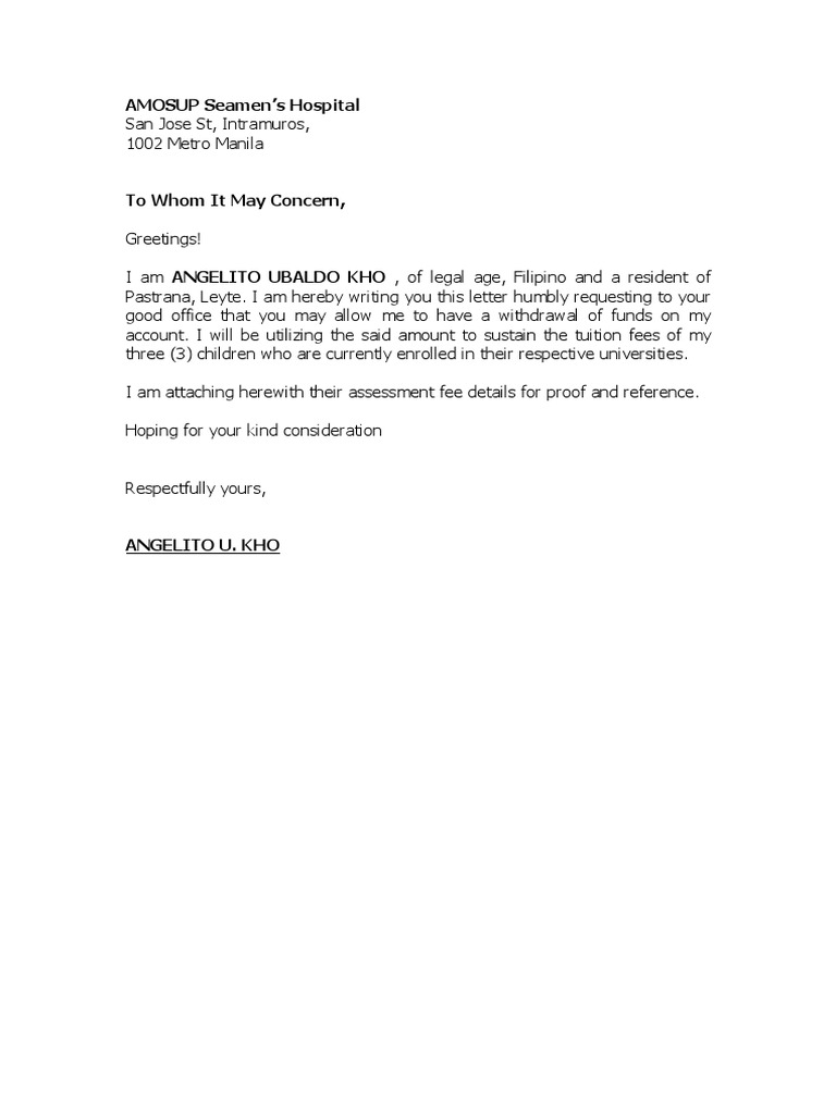 Amosup Letter PDF | PDF