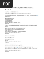 Statistics Test Questions With Answer Key | PDF | Statistics ...