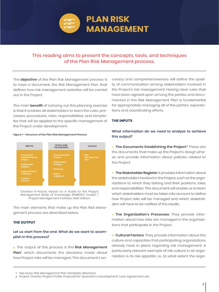 1.1.8 Plan Risk Management | PDF | Risk | Risk Management