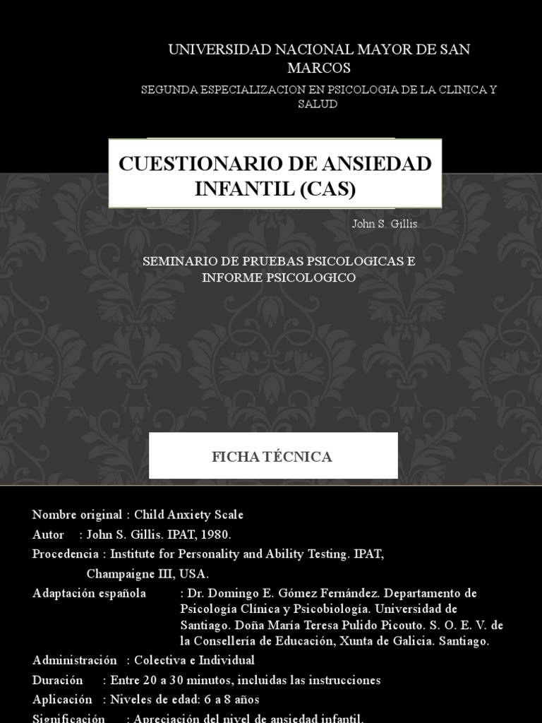 Cuestionario de Ansiedad Infantil | PDF | Validez (Estadísticas) | Ansiedad
