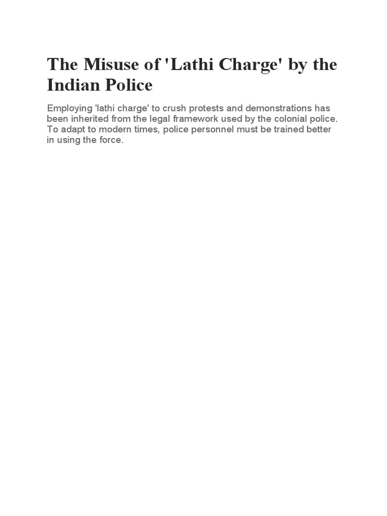 The Lathi Charge in India Covid 19 | PDF | Magistrate | Police