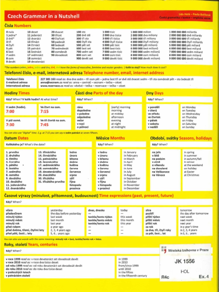 Czech Grammar in A Nutshell | PDF