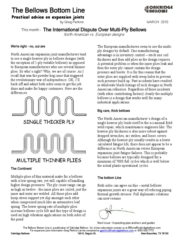 Multiple Ply Bellows PDF | Download Free PDF | Economic Sectors ...