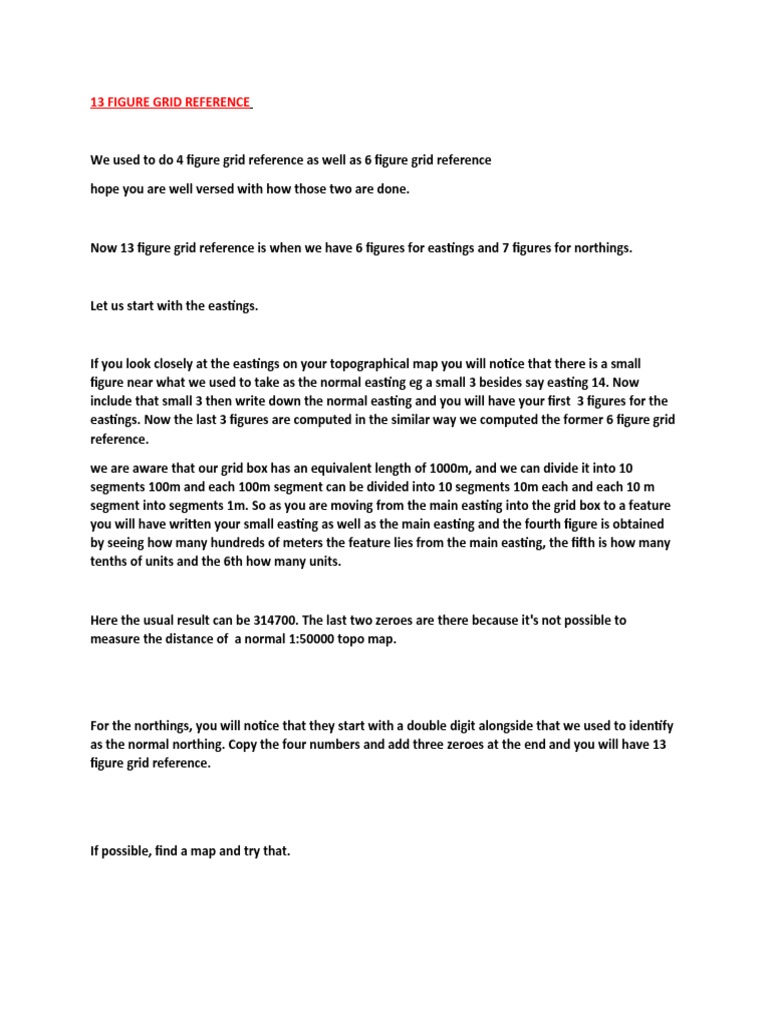 13 Figure Grid Reference | PDF