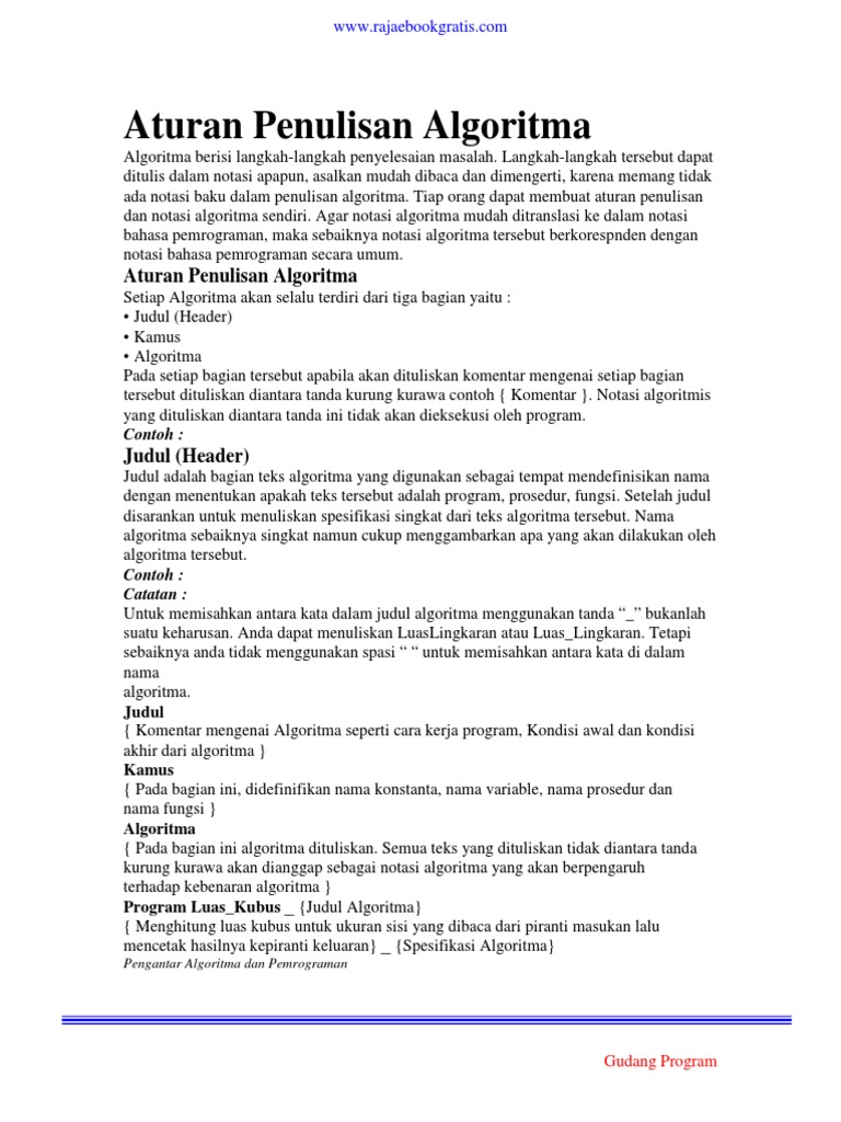 Aturan Penulisan Algoritma dan Logaritma | PDF | Komputer | Teknologi ...