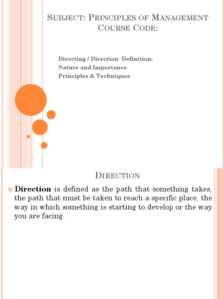 Chapter 8 Directing POM | PDF