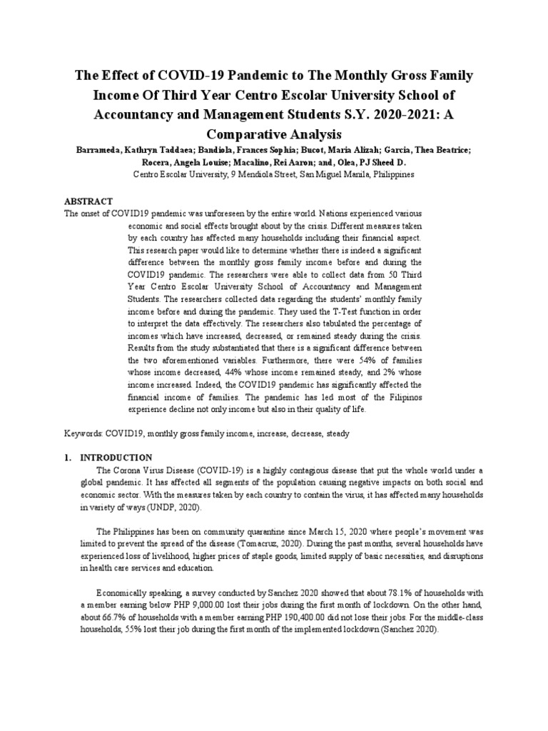 Statistics Research Paper CEU Manila Group | PDF | P Value ...