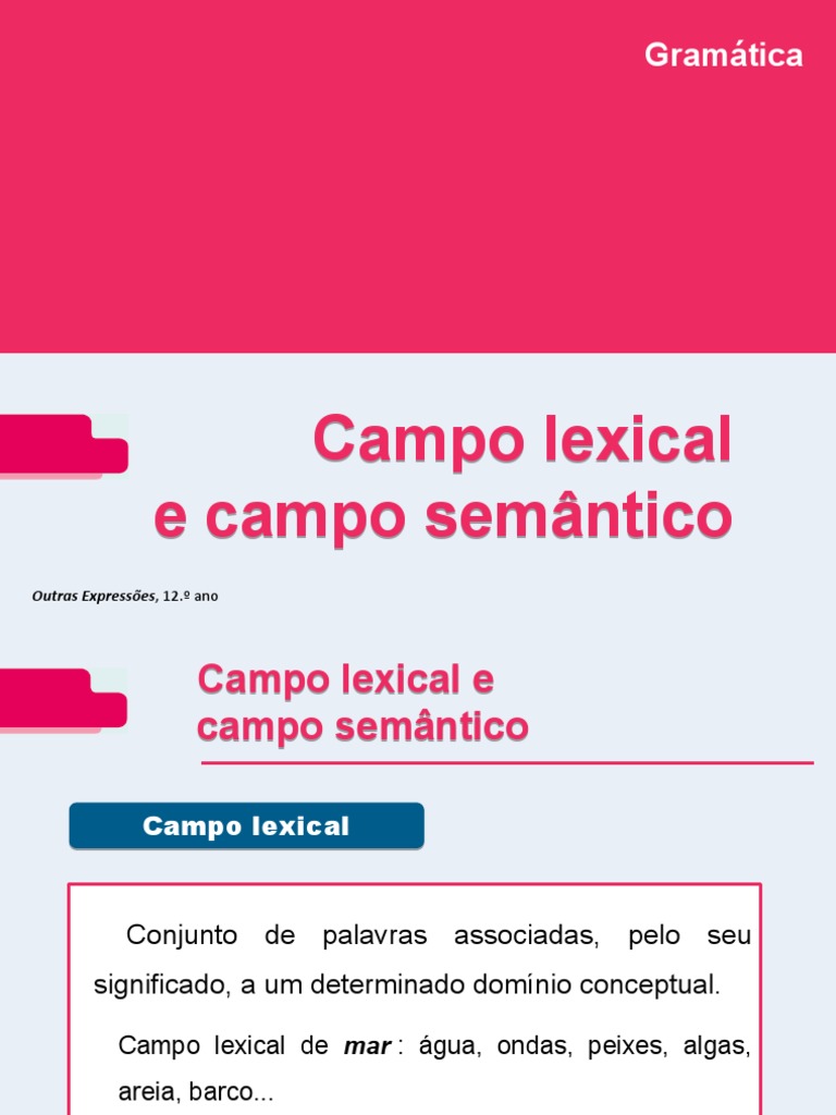 Oexp12 Campo Lexical Semantico | PDF