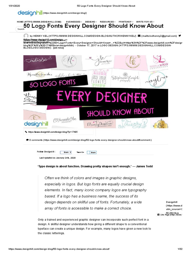 50 Logo Fonts Every Designer Should Know About | PDF | Sans Serif ...