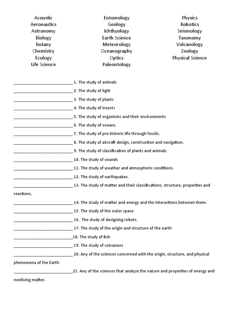 Overview of Science Branches | PDF | Social Science | Science & Mathematics