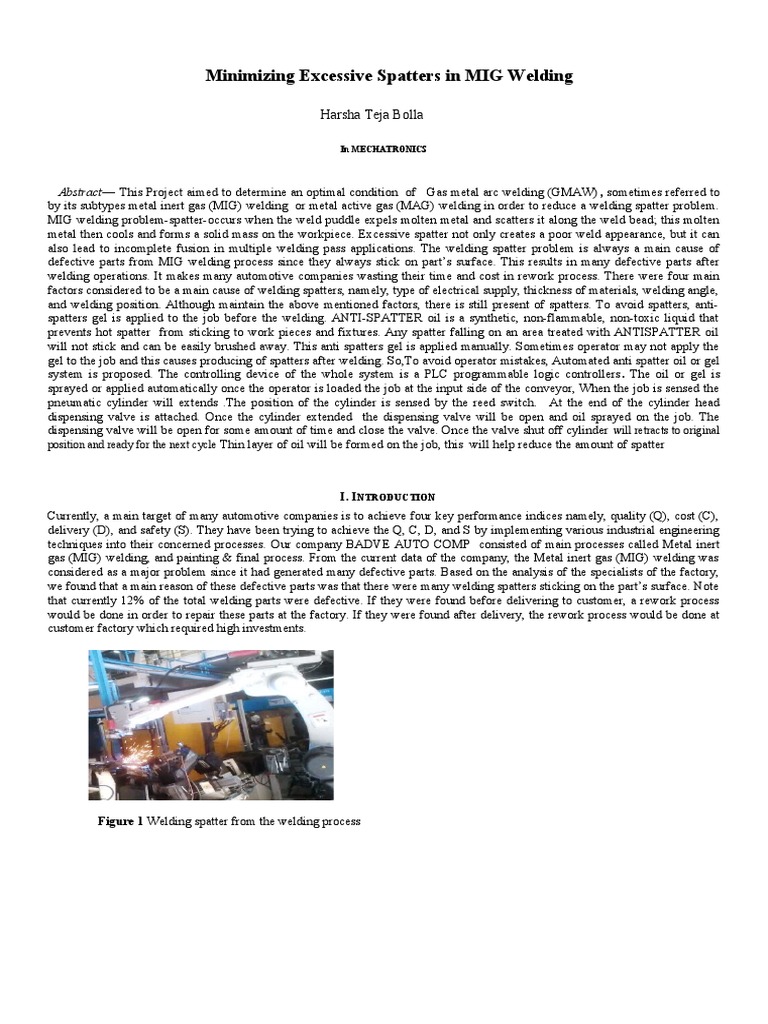 Reduce MIG Welding Spatter Effectively | PDF | Welding | Construction