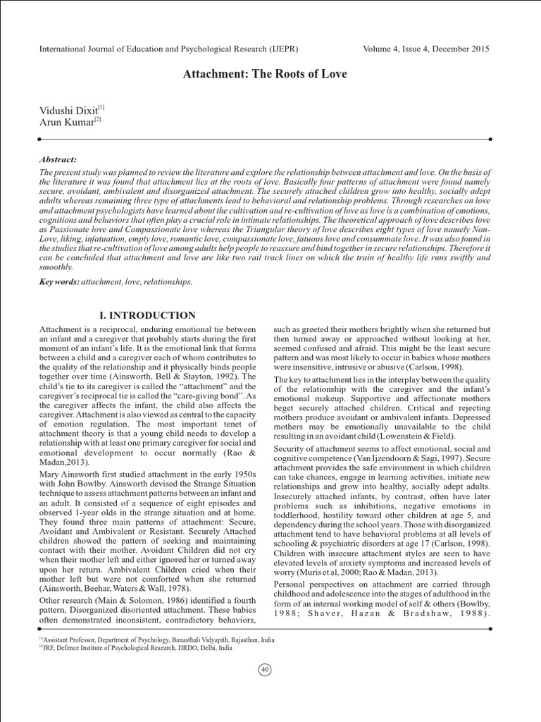 Theory of Love | PDF | Attachment Theory | Romance (Love)