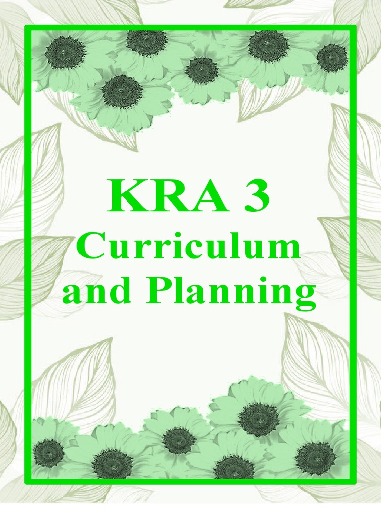 KRA3 - OBJECTIVE 7 To 9 | PDF