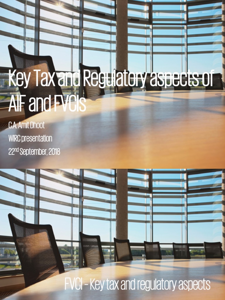 WIRC Key Tax Regulatory AIF FVCIs Amit Dhoot | PDF | Investing | Investor