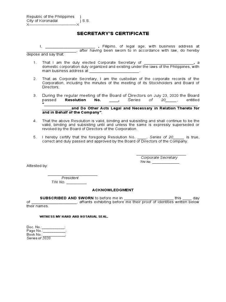 SEC CERT Format | PDF