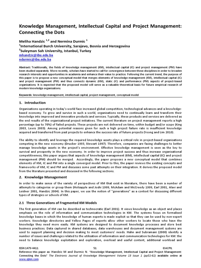 Knowledge Management, Intellectual Capital and Project Management ...