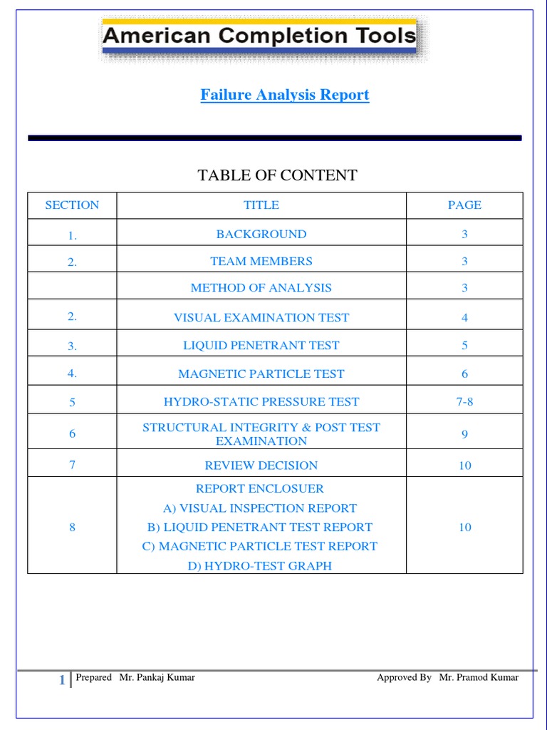 Failure Analysis Report | PDF | Applied And Interdisciplinary Physics ...