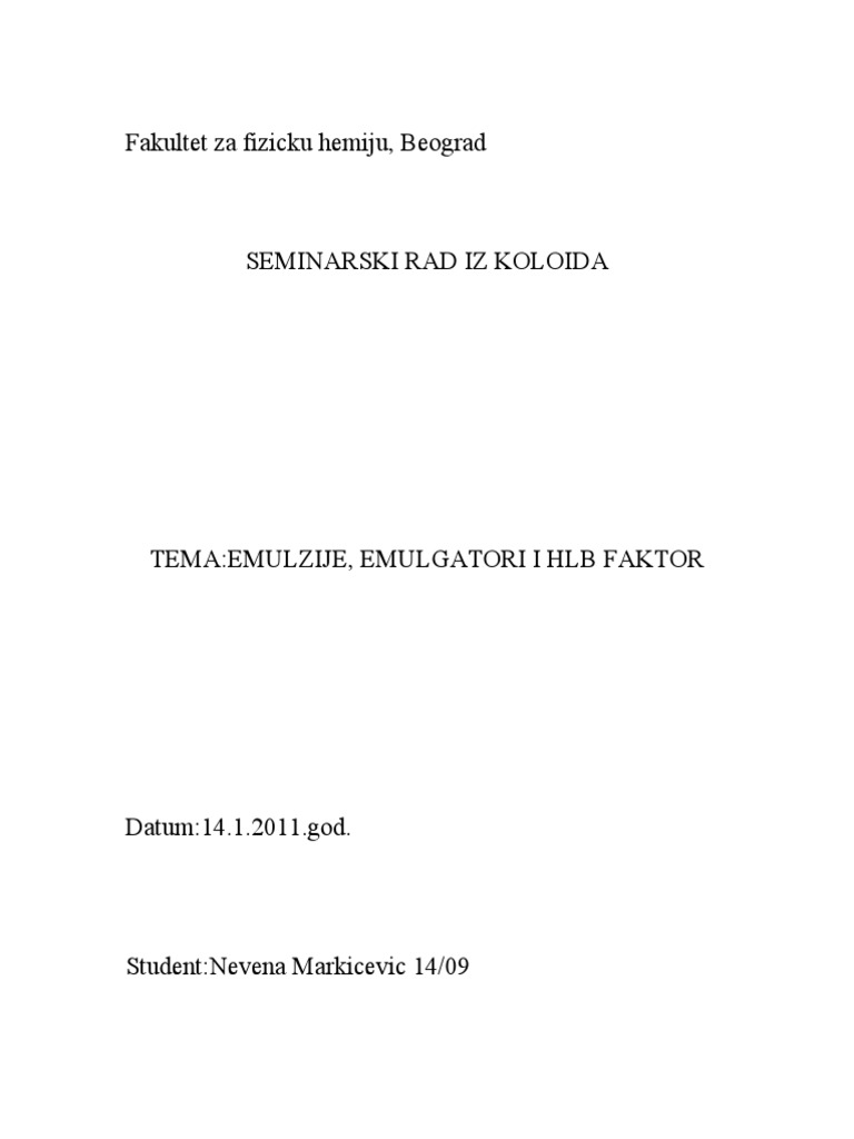 EMULZIJE | PDF