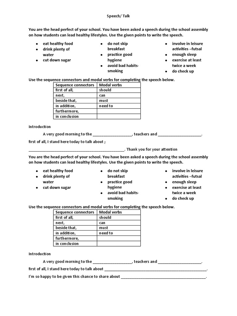 Speech Healthy Lifestyle | PDF | Language Mechanics | Linguistics