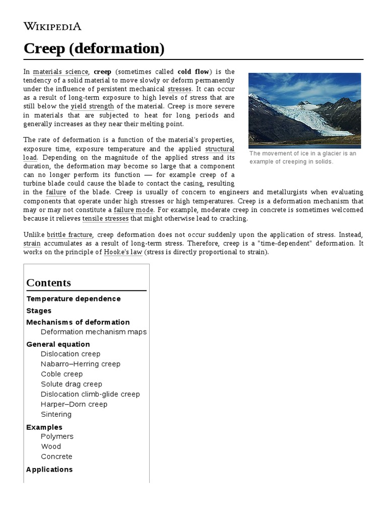 Creep (Deformation) PDF | PDF | Creep (Deformation) | Viscoelasticity