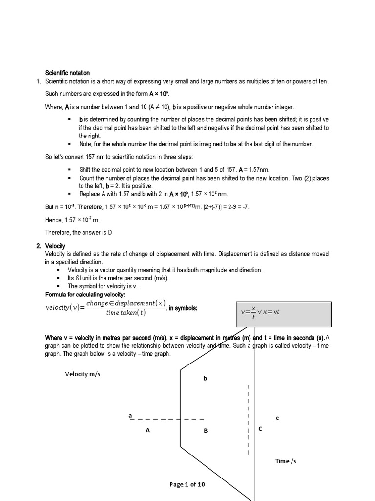 Physics Pamphlet | PDF | Velocity | Weight