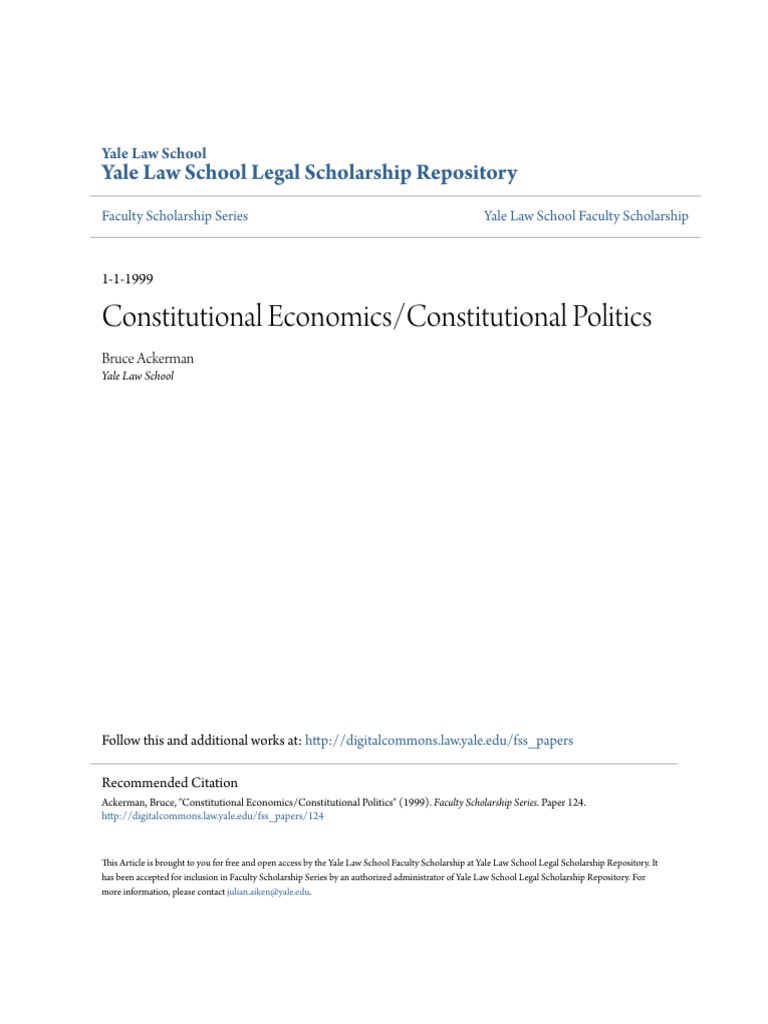 Constitutional Economics-Constitutional Politics | PDF | United States ...