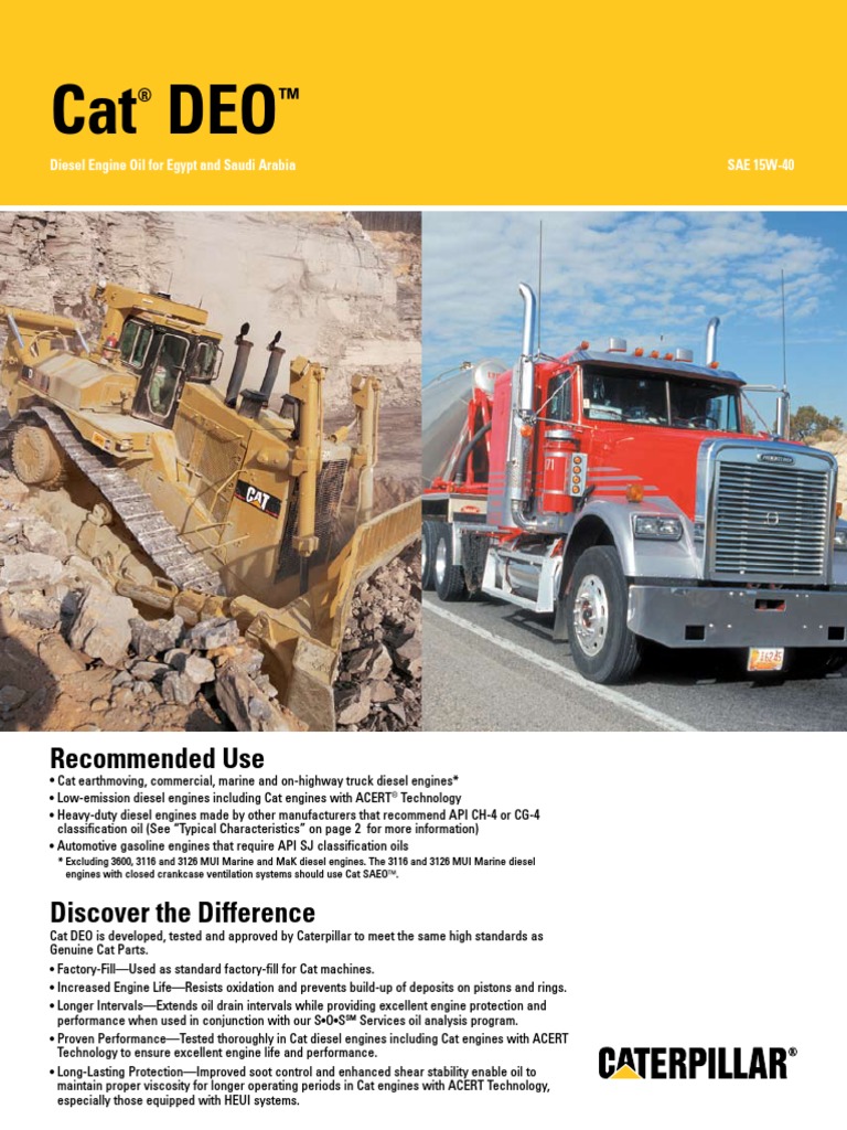 Cat DEO Performance 15w-40 PDF | PDF | Motor Oil | Mechanical Engineering