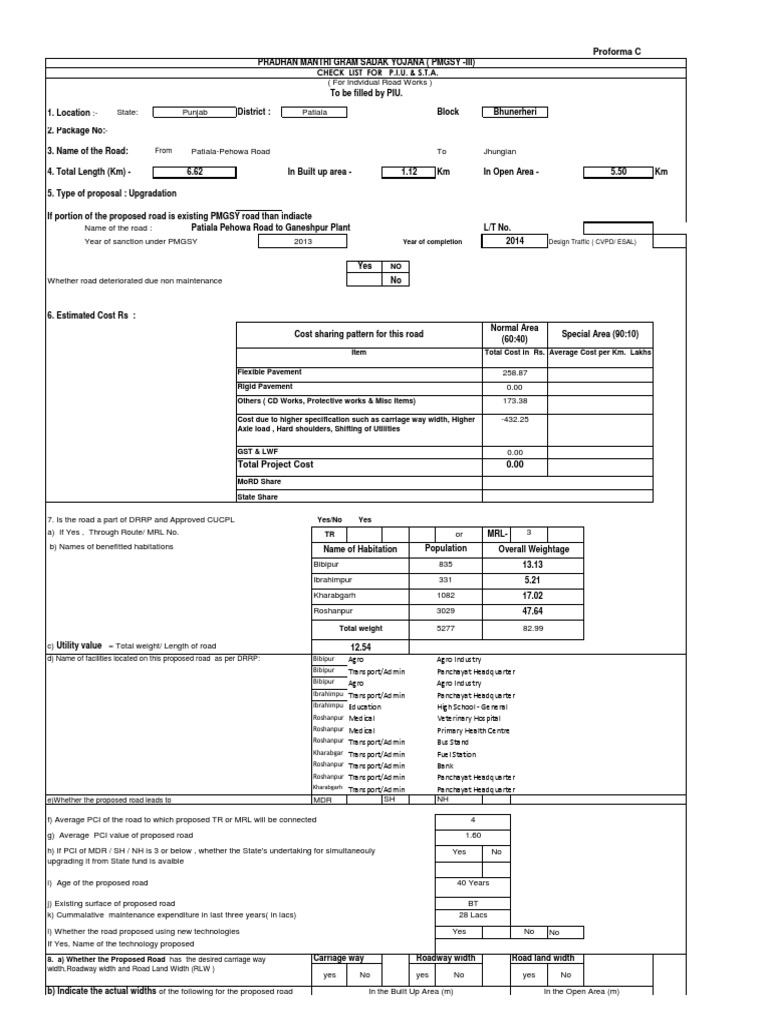 Proforma C: Design Traffic (CVPD/ ESAL) | PDF | Road | Road Surface