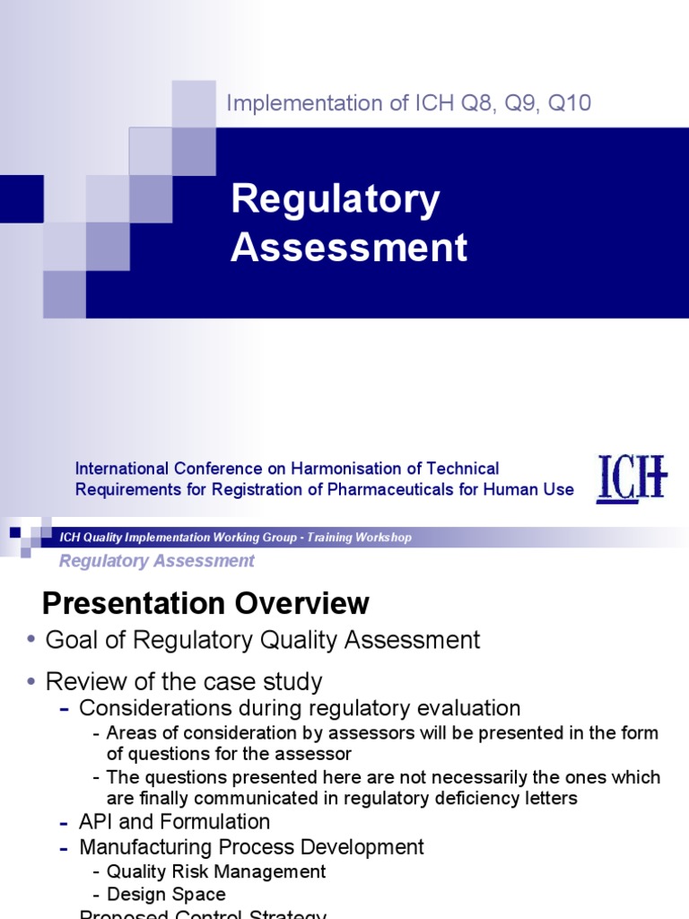 Regulatory Assessment: Implementation of ICH Q8, Q9, Q10 | PDF ...