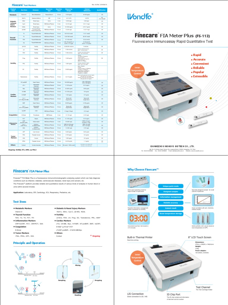 FIA Meter Plus: Fluorescence Immunoassay Rapid Quantitative Test | PDF ...