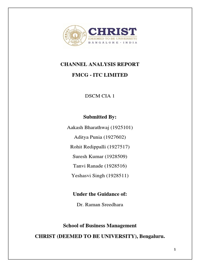 Channel Analysis Report FMCG - Itc Limited: DSCM Cia 1 | PDF | Pricing | Retail