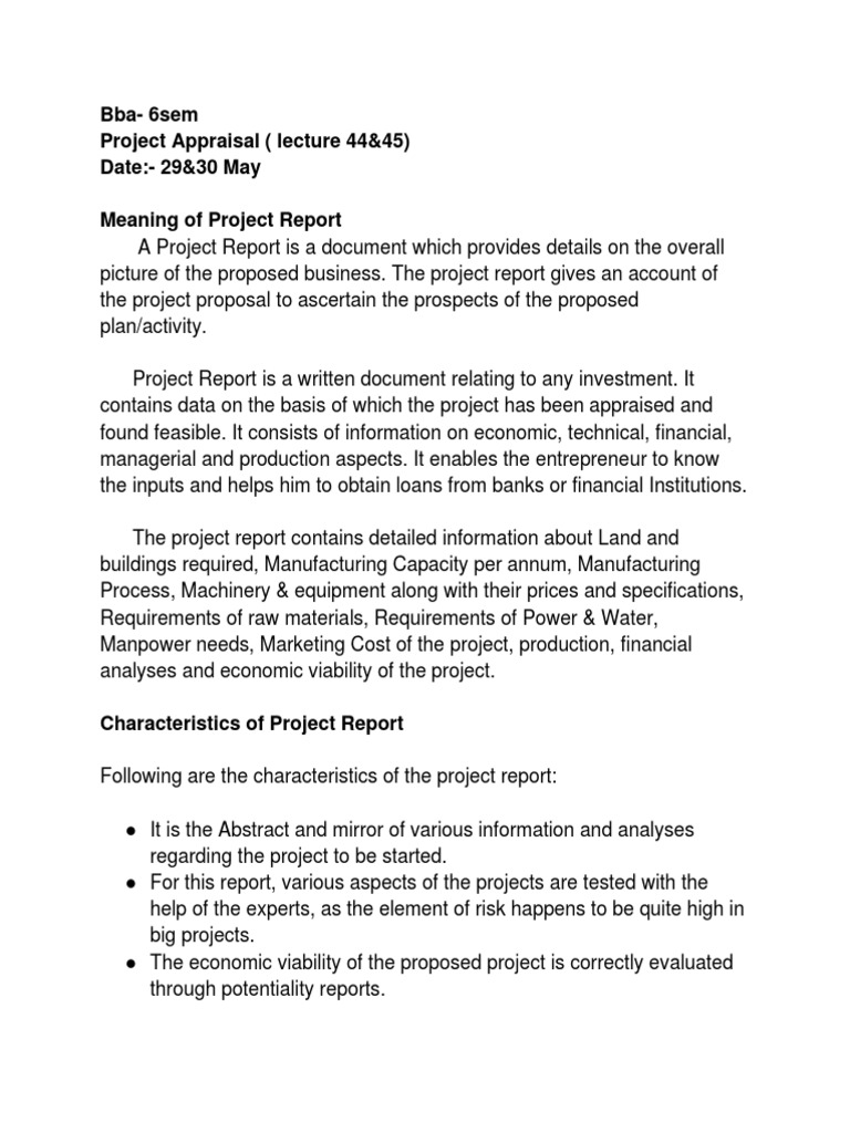 Bba - 6sem - Project Appraisal - Lecture44&45 | PDF | Feasibility Study | Capital Requirement