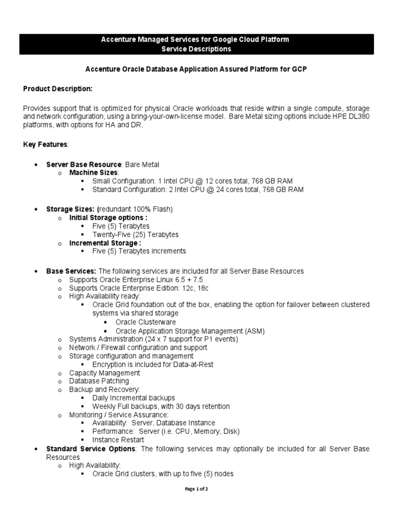 Accenture Managed Services For Google Cloud Platform Service ...