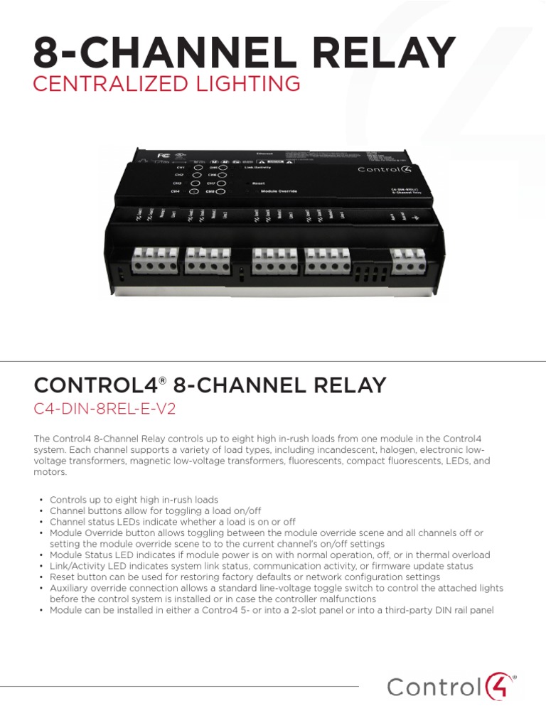 8 Channel Relay Data Sheet Rev F PDF | PDF | Fluorescent Lamp | Relay