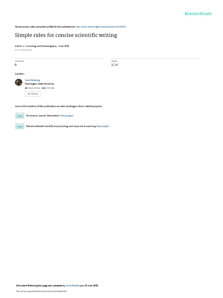 Simple Rules For Concise Scientific Writing | PDF | Phrase | Word