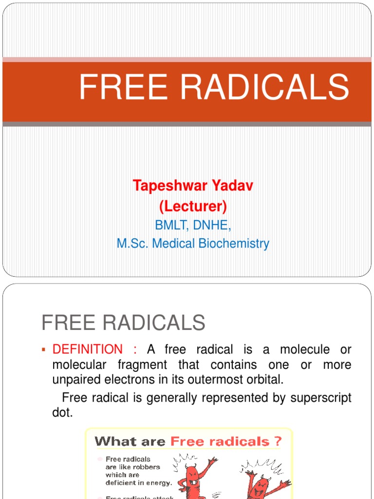 Free Radicals | PDF | Radical (Chemistry) | Electron Paramagnetic Resonance