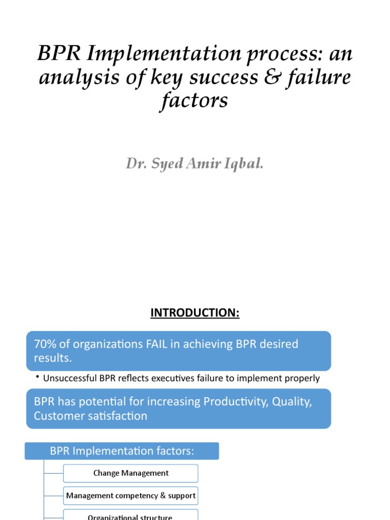 BPR Implementation Process: An Analysis of Key Success & Failure ...