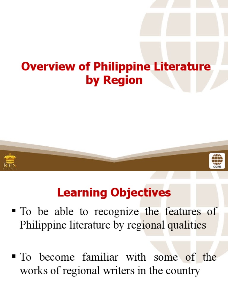 Overview of Philippine Regional Literature | PDF | Philippines | Poetry