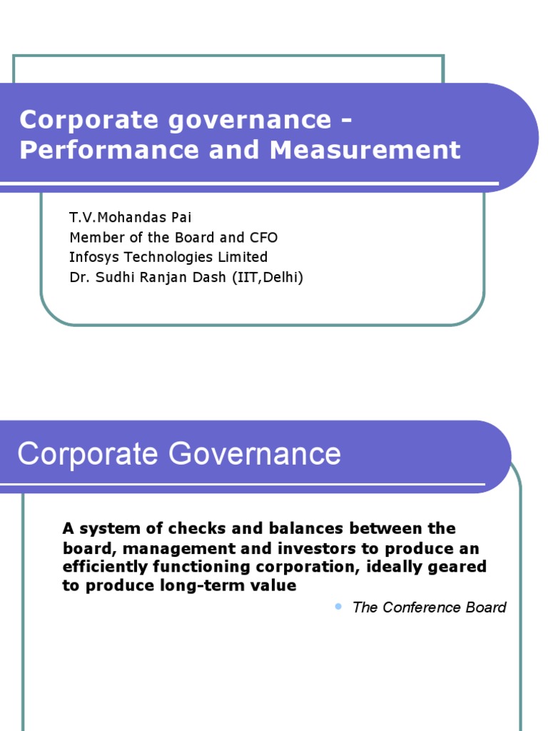Corporate Governance - Performance and Measurement | PDF | Corporate ...