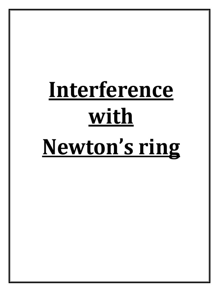 Newton's Ring Experiment - 1 | PDF | Radiation | Waves