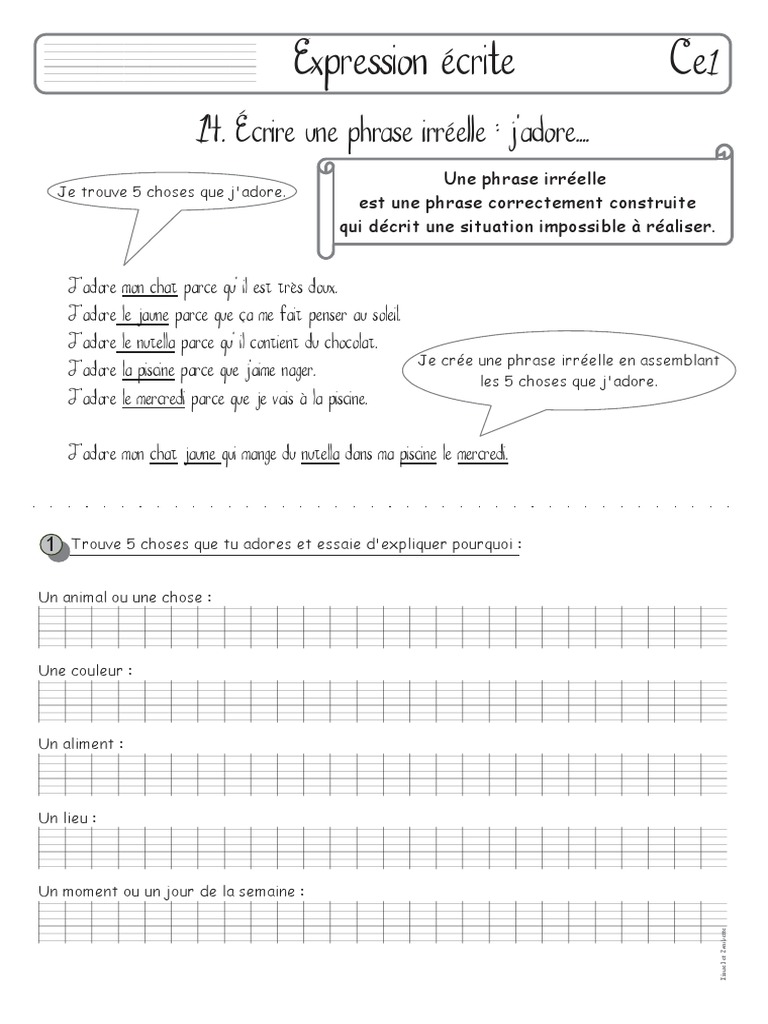Expression Ecrite CE1 Zaubette Fiches 14 15 16 17 18 19 20 PDF | PDF
