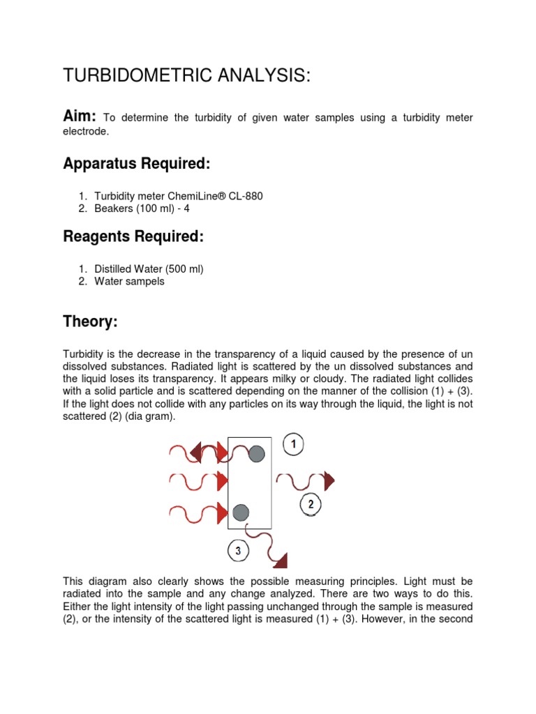 Turbidity of Various Water Samples | PDF | Scattering | Light