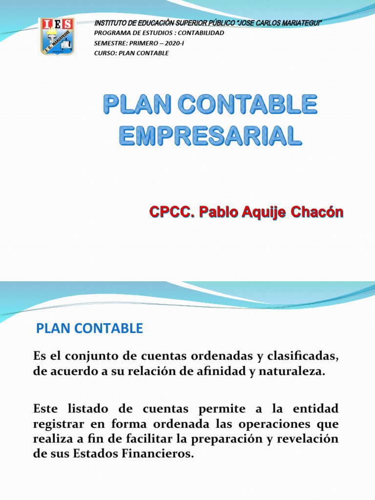 PLAN CONTABLE GENERAL EMPRESARIAL 2020 clase n 1 | normas ...